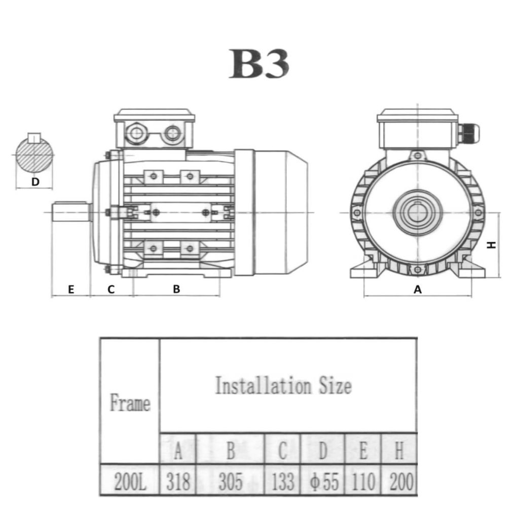 Electric Motor Frame Size Chart Metric - Design Talk
